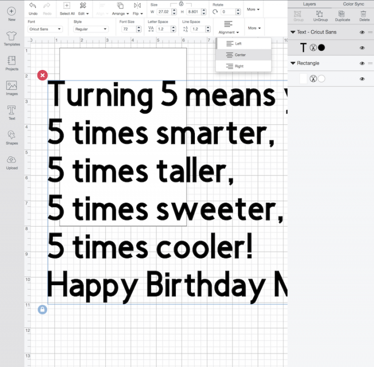 Then click on alignment for how you want the text to be, I chose to ...