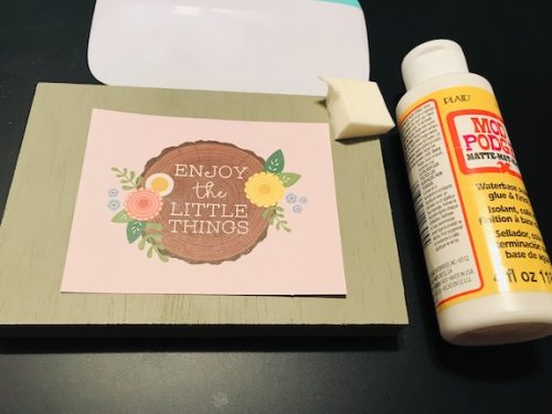 Let’s Create a Mod Podge Paper to Wood Sign with Scrapbook Paper