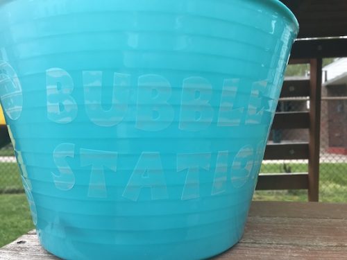 Then using transfer paper, I added the words to the bubble station ...