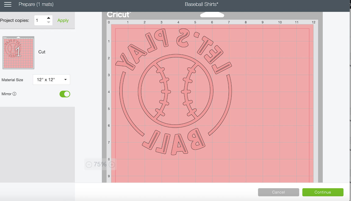Your preview in Cricut Design Space should look like this: