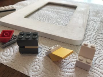 When the frames were drying I had the kids pick out LEGOS for the ...