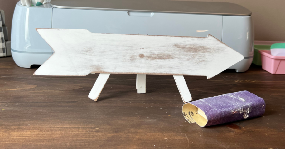 I made sure I sanded down the legs of the arrow stand too. That was a ...