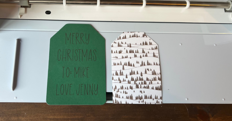 My husband is a minimalist so I created this for him. One Christmas tag ...