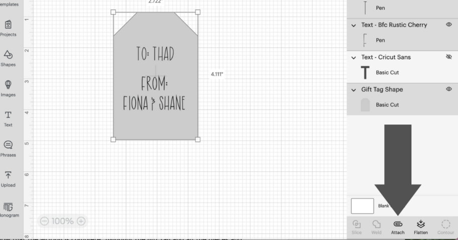 Now that the writing is complete, highlight the gift tag and all the ...